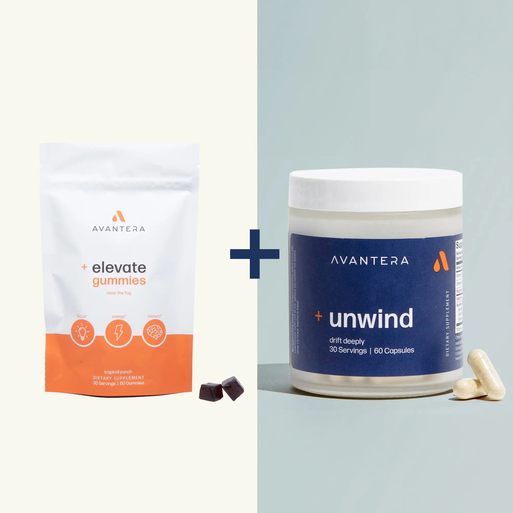 elevate + unwind | Caffeine-Free Energy + Sleep Aid | Avantera